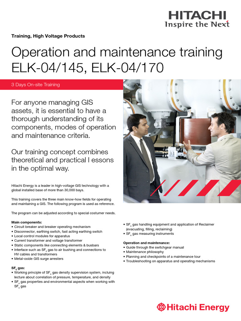 Hitachi Energy Operation Maintenance Customer Training All GIS 3 Days ...