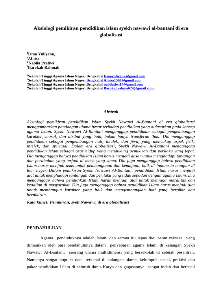 Pemikiran Pendidikan Islam | PDF