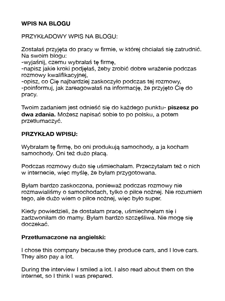 Wpis Na Blogu - MATURA PODSTAWOWA-kopia | PDF