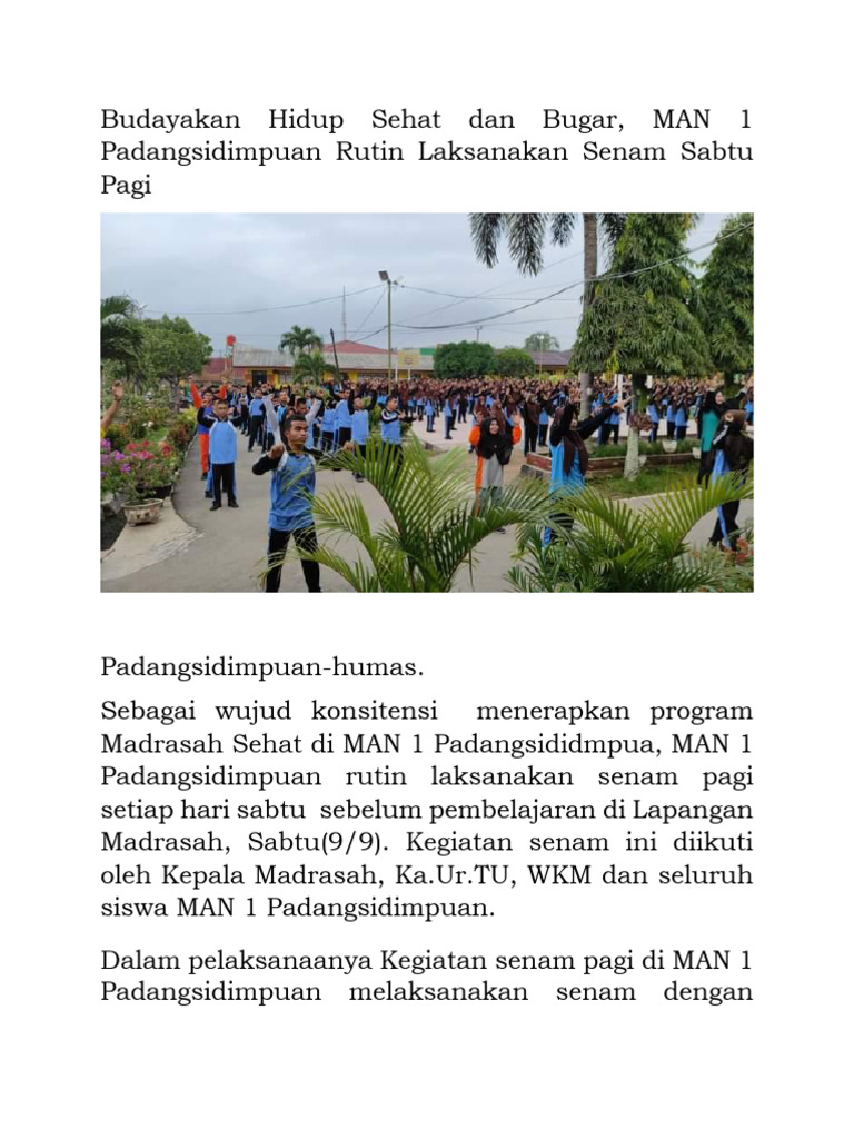 Budayakan Hidup Sehat Dan Bugar | PDF