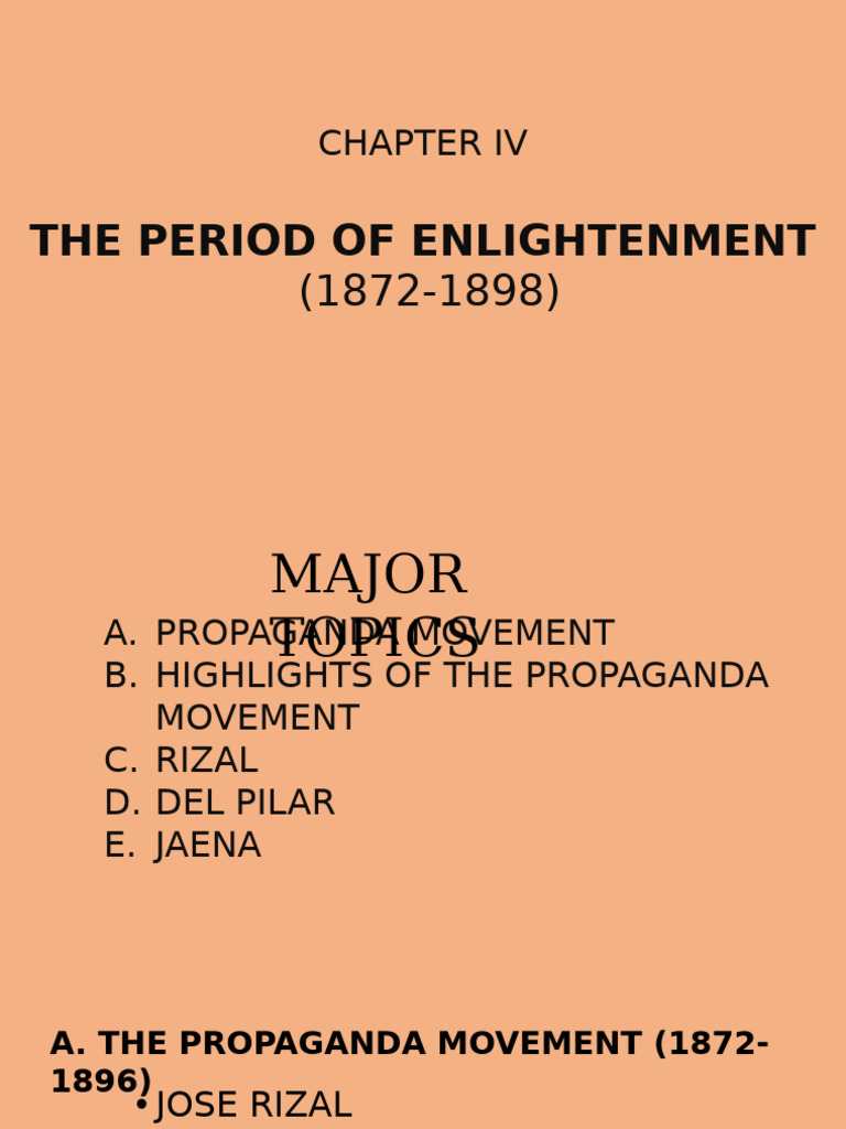 Chapter IV The Period of Enlightenment | PDF | Philippines