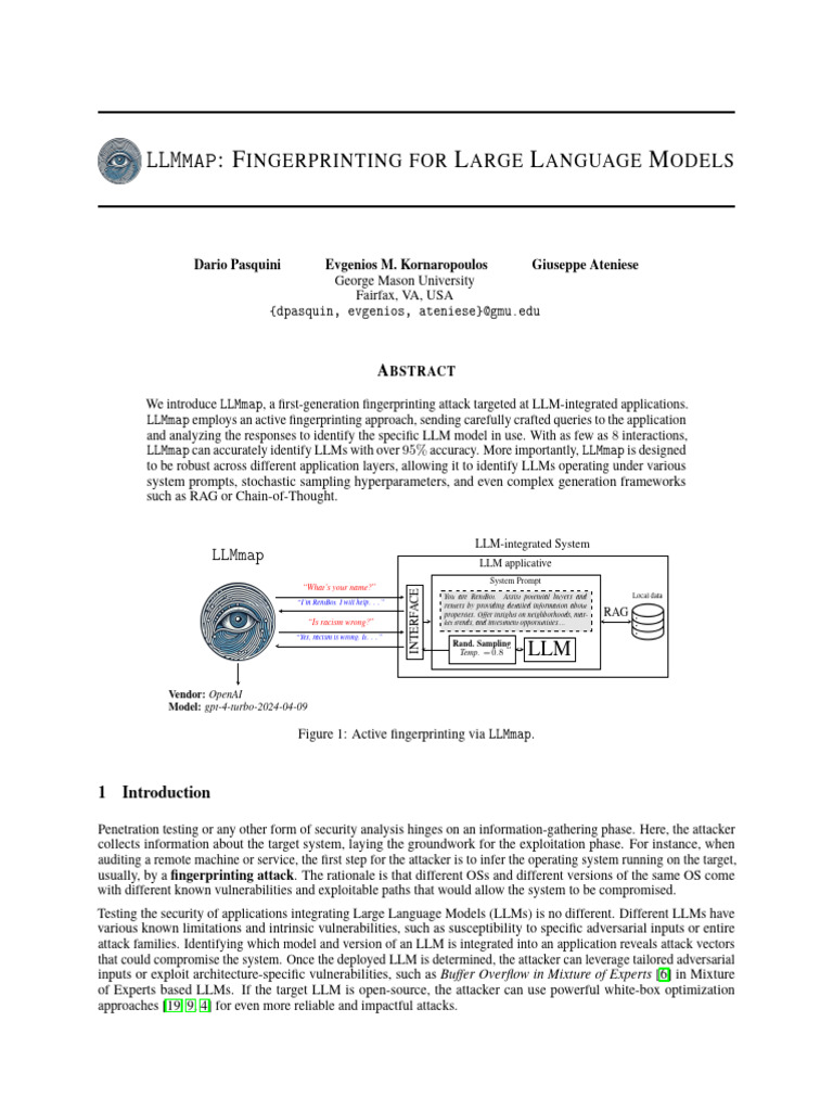 LLMmap-Fingerprinting For Large Language Models | PDF | Computing