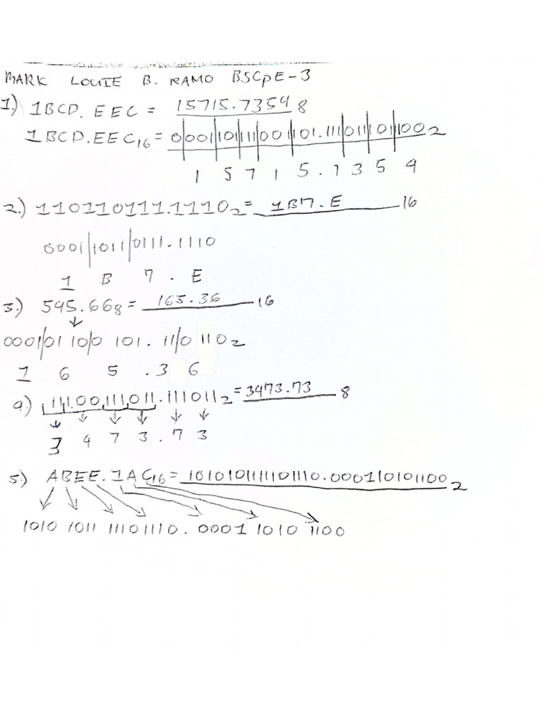 Binary To Octal or Hex and Vice Versa - Ramo | PDF