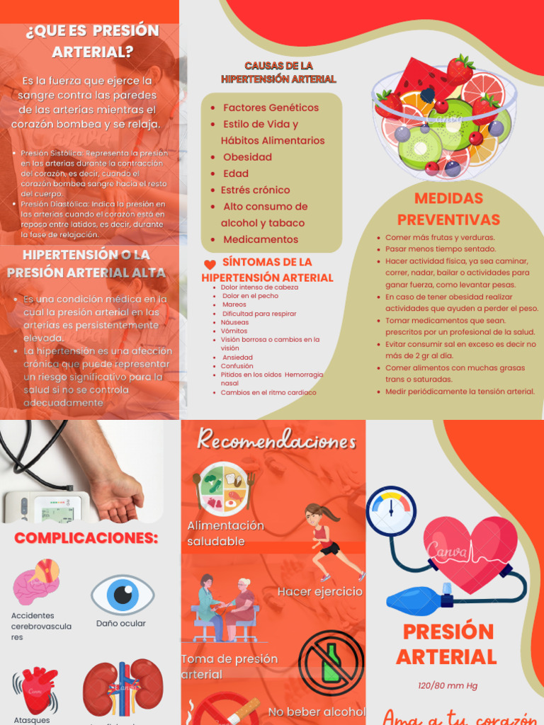 Triptico Presion Arterial Adulto I | PDF | Hipertensión | Presión sanguínea