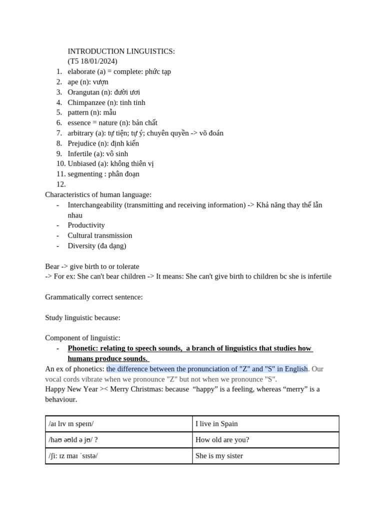 Introduction Linguistics | PDF Introduction Linguistics | PDF