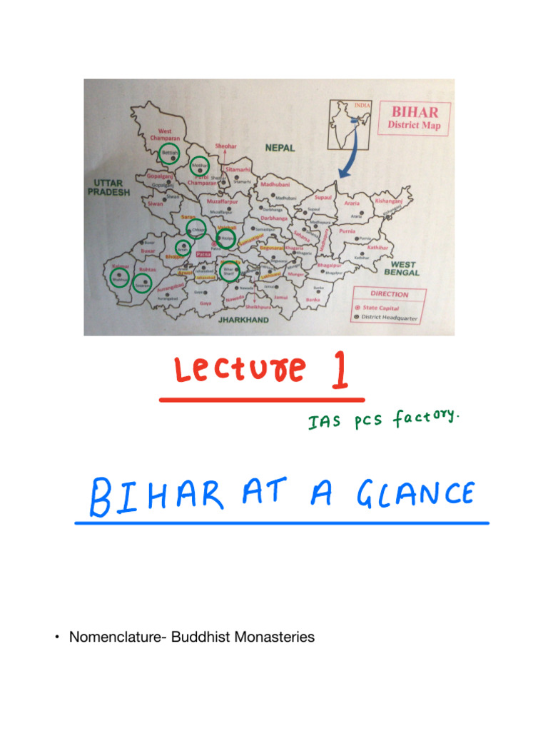 Bihar at A Glance Intro IPf | PDF