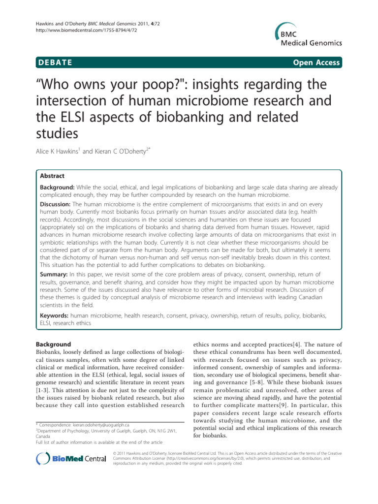 Who Owns Your Poop?": Insights Regarding The Intersection of Human ...