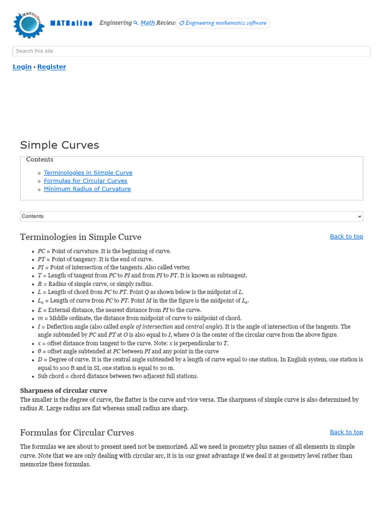 Simple Curves - Surveying and Transportation Engineering Review at ...