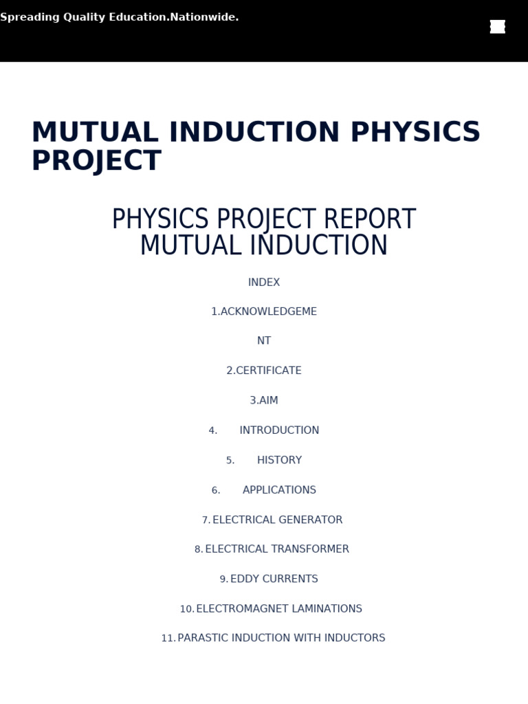Engineergurukul Com Mutual-Induction-physics-project | PDF ...