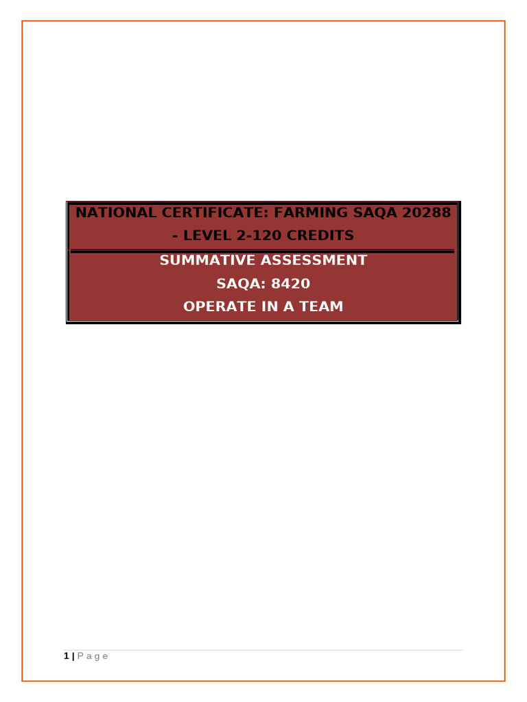 SAQA - 8420 - Summative Assessment | PDF | Educational Assessment ...