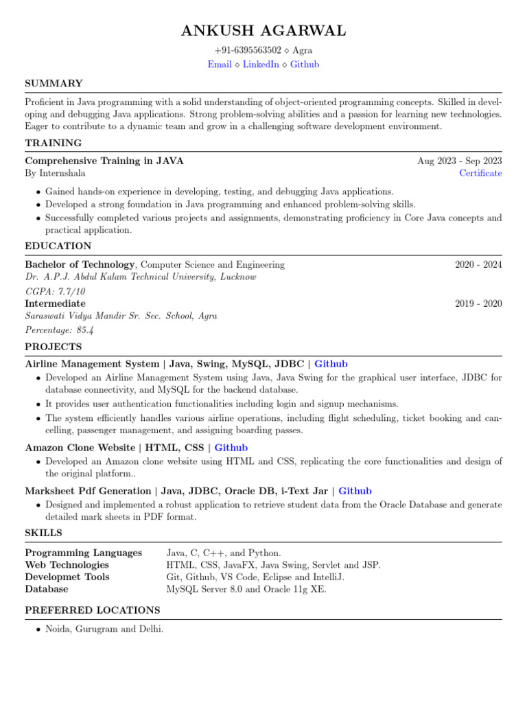 Ankush Agarwal Pdf Java Programming Language Computer Programming