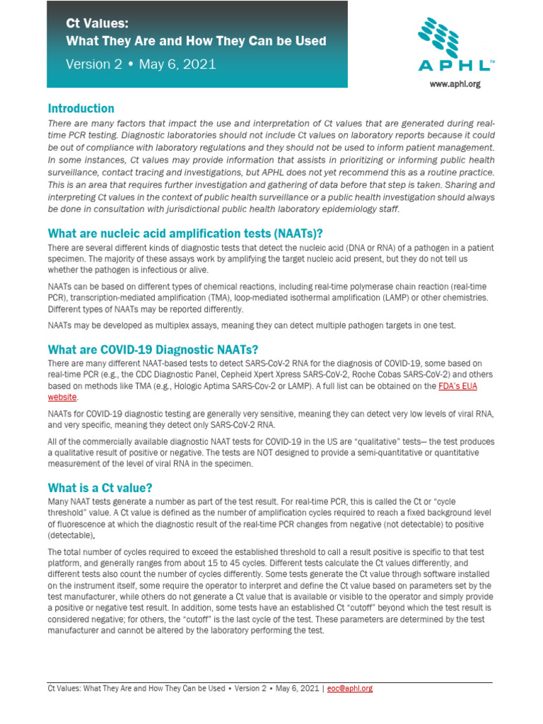 Understanding Ct Values in PCR Testing | PDF | Polymerase Chain ...