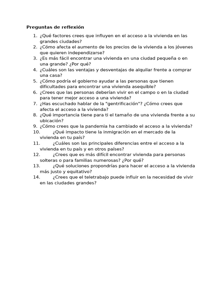 Preguntas de Reflexión | PDF