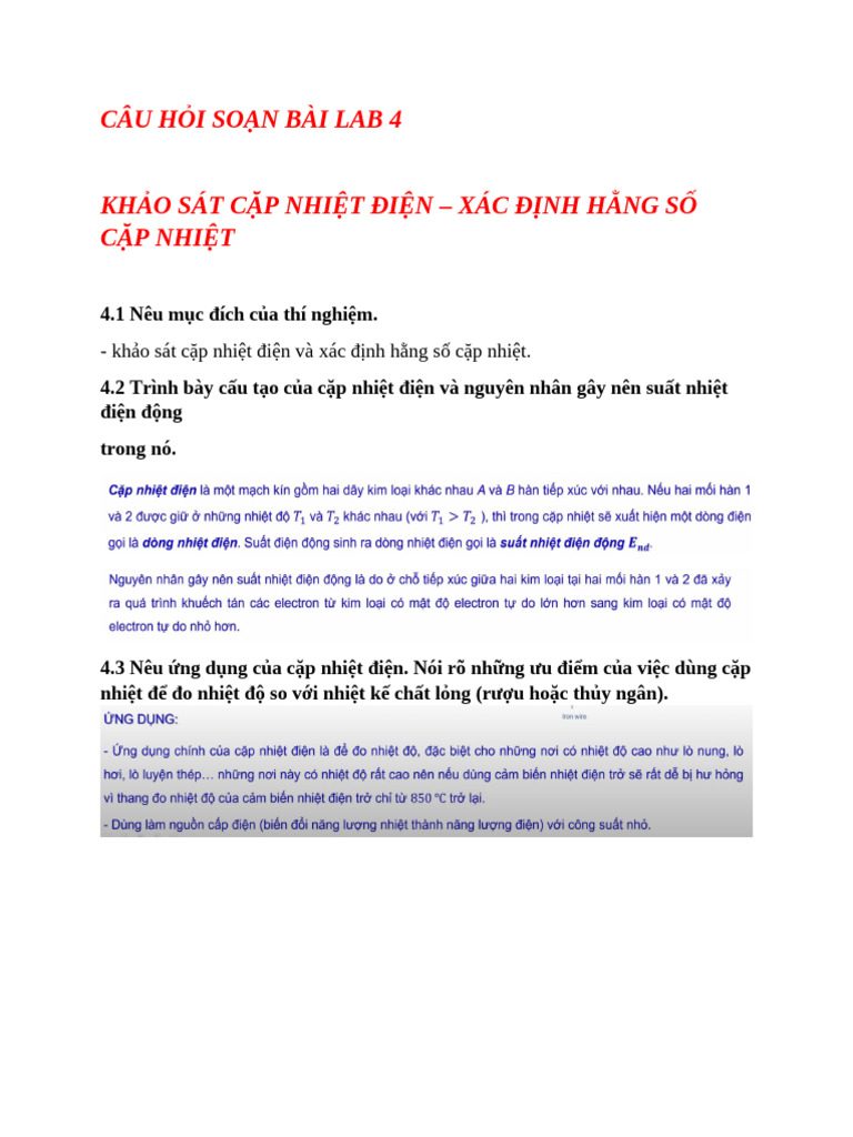 CÂU HỎI SOẠN BÀI LAB 4 | PDF