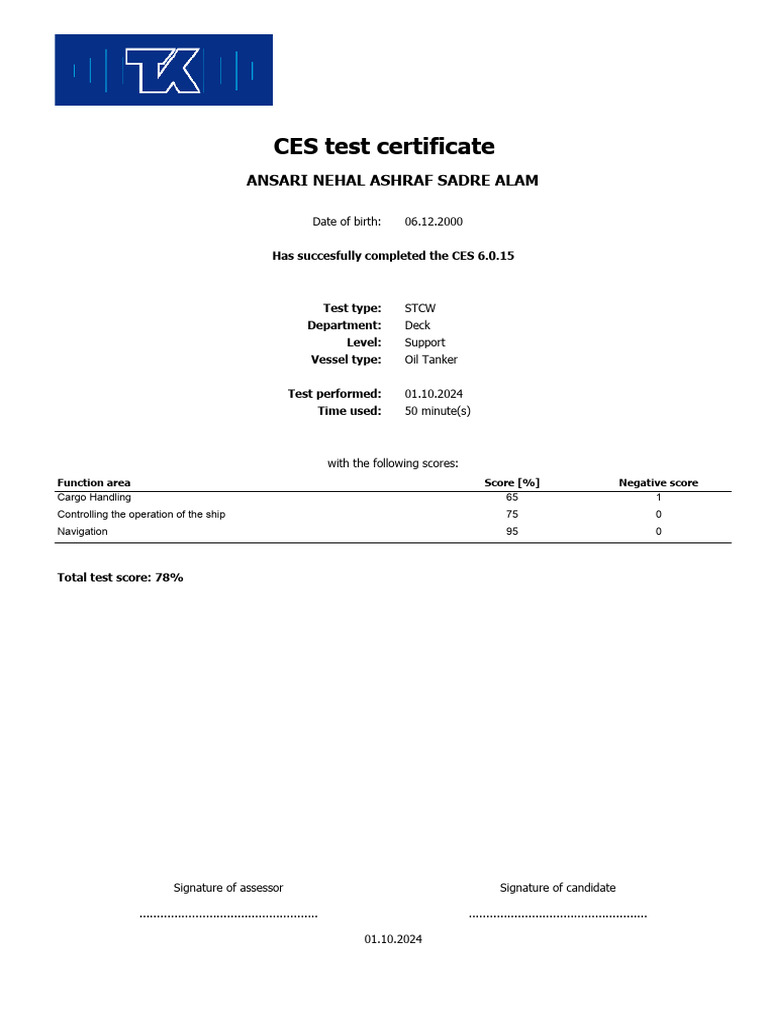 CESTest Certificate | PDF