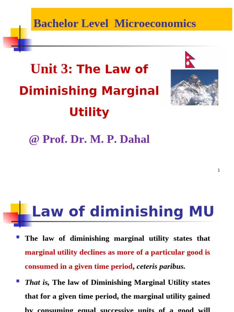 Diminishing Marginal Utility Explained | PDF | Utility | Marginal Utility