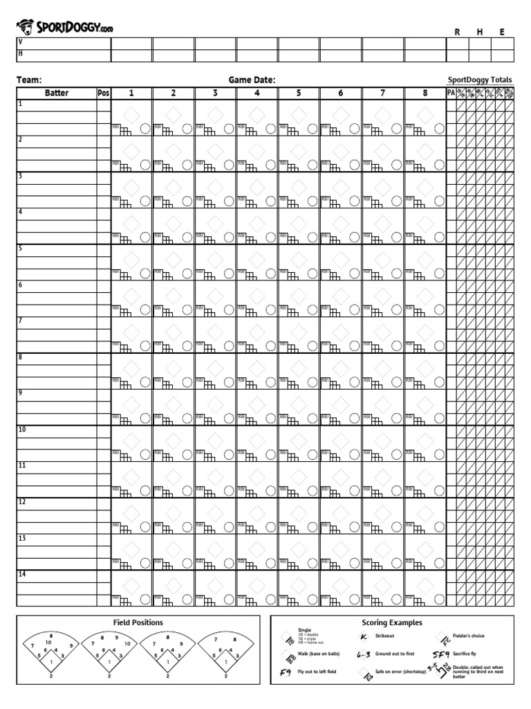 Softball Scoring Sheet | PDF