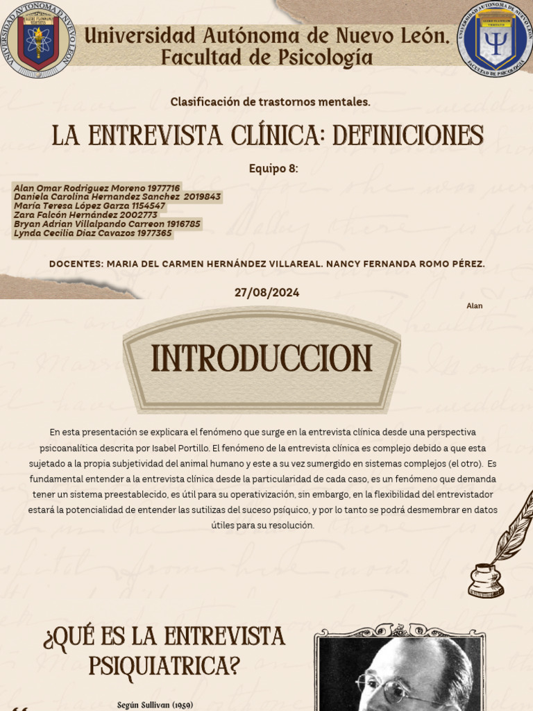 EQ8 - La Entrevista Clínica Definiciones PDF | PDF | Psicología clínica | Las emociones