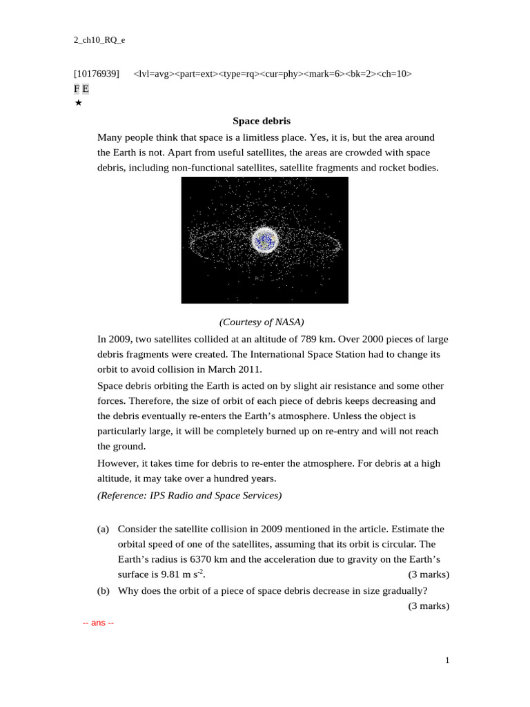 2_ch10_RQ_e | PDF | Space Debris | Orbit