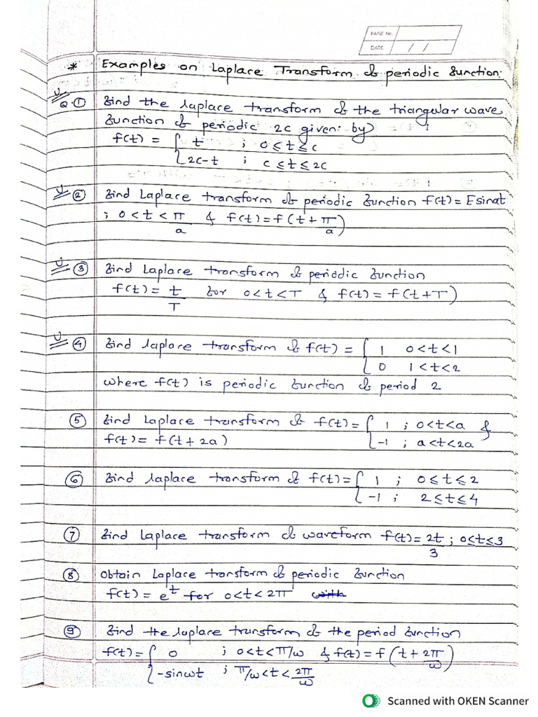 Examples On Laplace Transform of Periodic Function - 1 | PDF