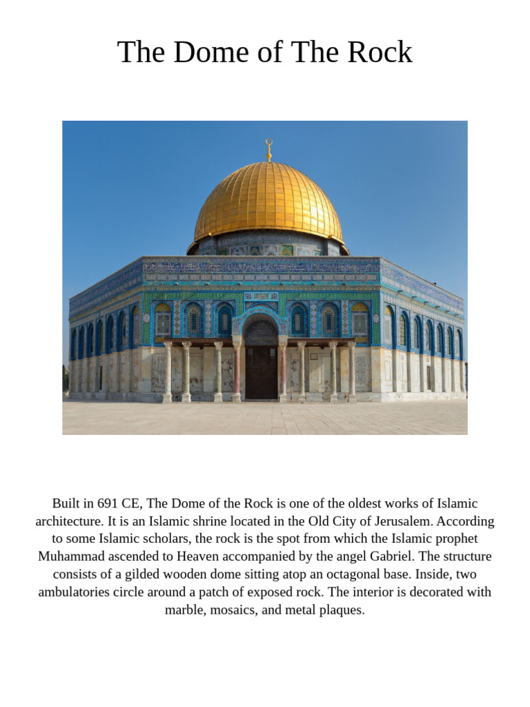 The Dome of the Rock: An Islamic Shrine | PDF