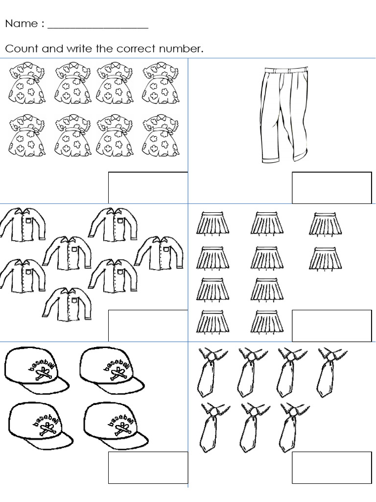 Mathemathic Worksheet (Count and Write The Correct Number) | PDF ...
