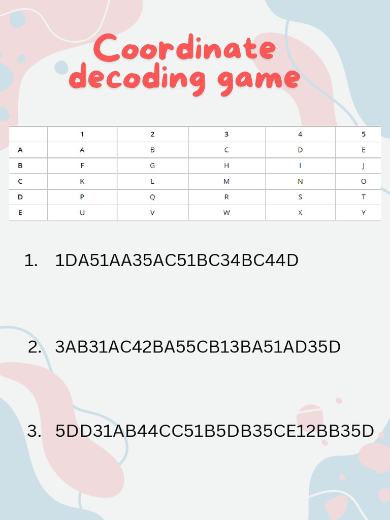 Coordinate Decoding Game | PDF | Technology & Engineering