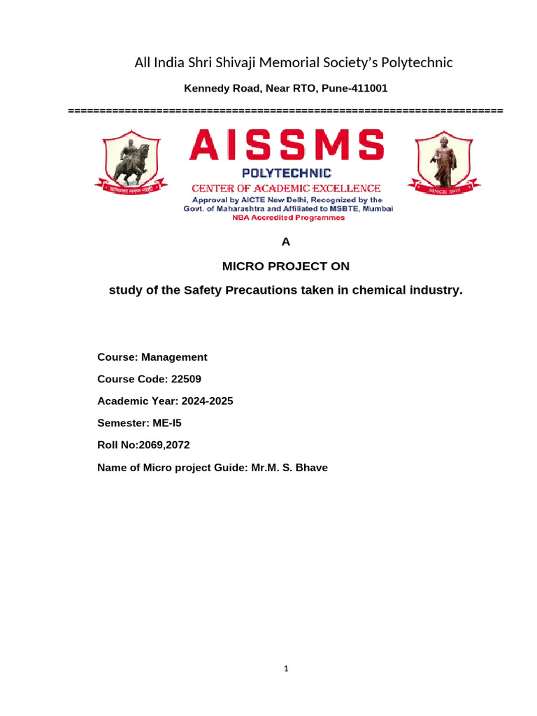 Management Microproject 2 | PDF | Occupational Safety And Health | Dangerous Goods