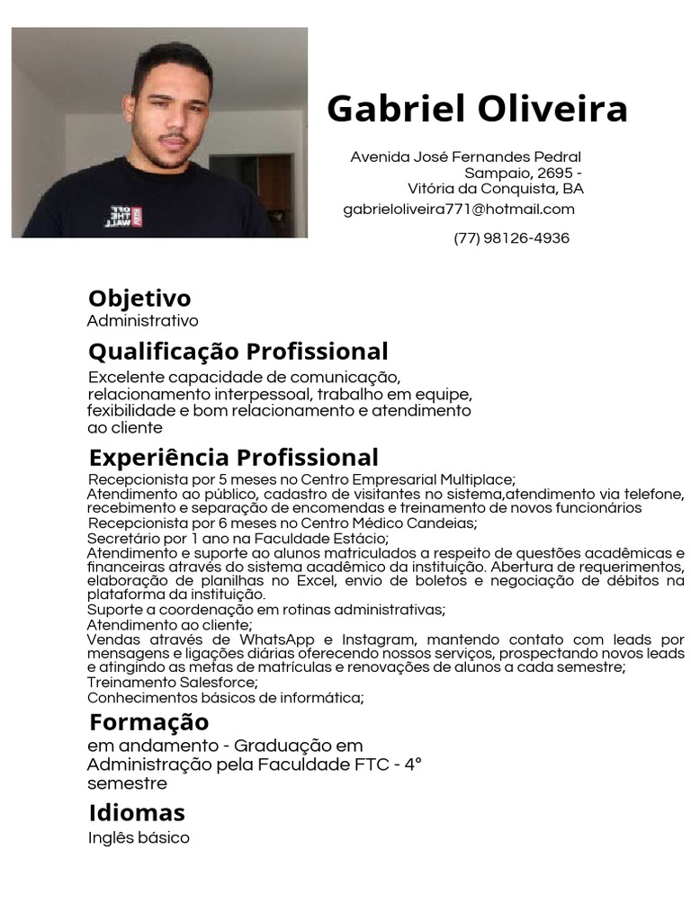 Curriculo Gabriel | PDF