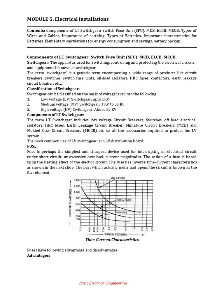 Electrical Installation Basics and Fuse Types | PDF | Fuse (Electrical ...