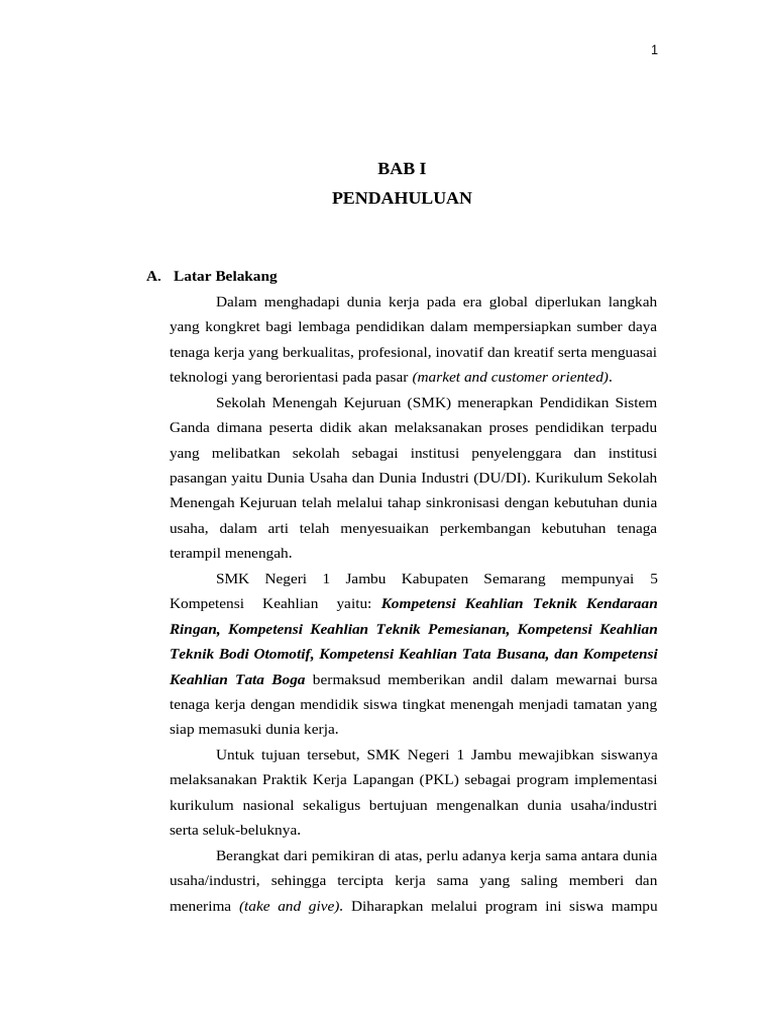 Lap PKL Bab 1 | PDF | Bisnis