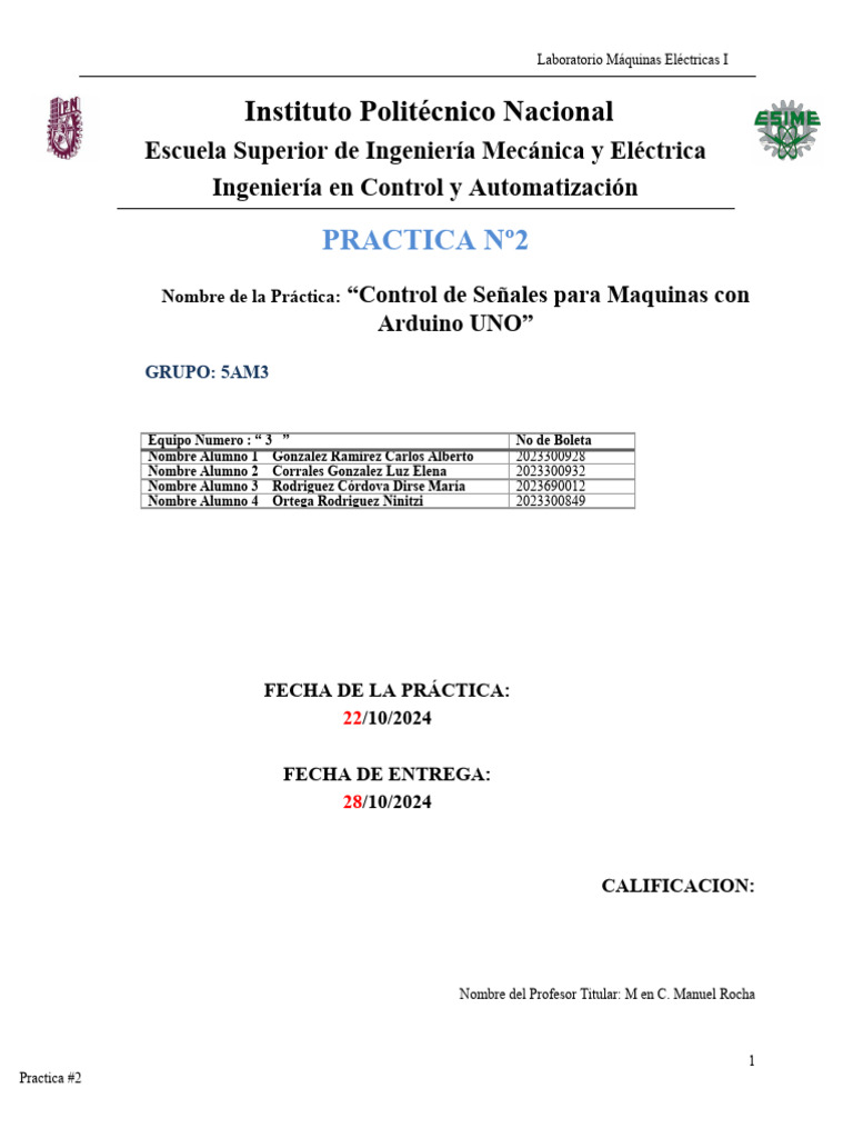 Practica 2 - Señales Basicas en Arduino (MAQ I) | PDF | Arduino | Sensor