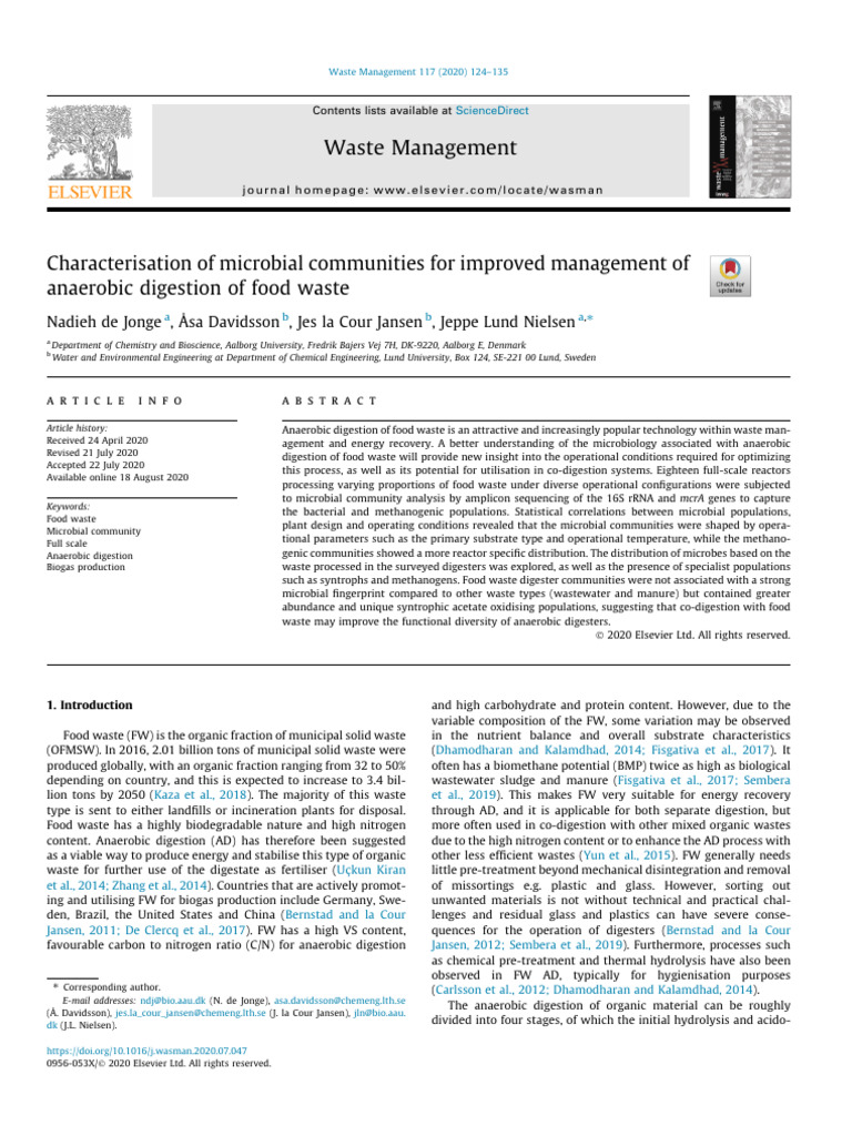 Characterisation of Microbial Communities For Improved Manage - 2020 ...