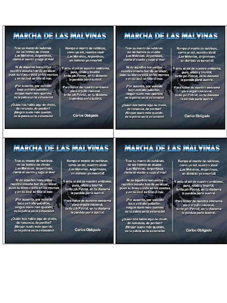 Marcha de Las Malvinas Fichas | PDF