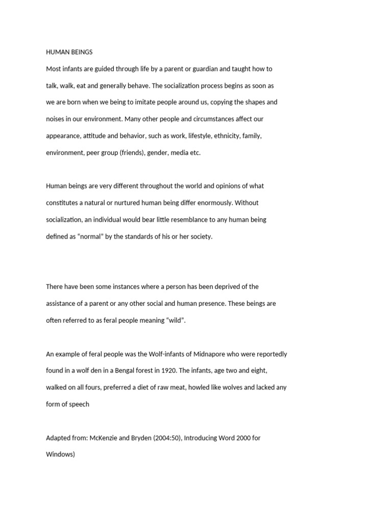HUMAN BEINGS | PDF | Socialization | Social Psychology HUMAN BEINGS | PDF | Socialization | Social Psychology