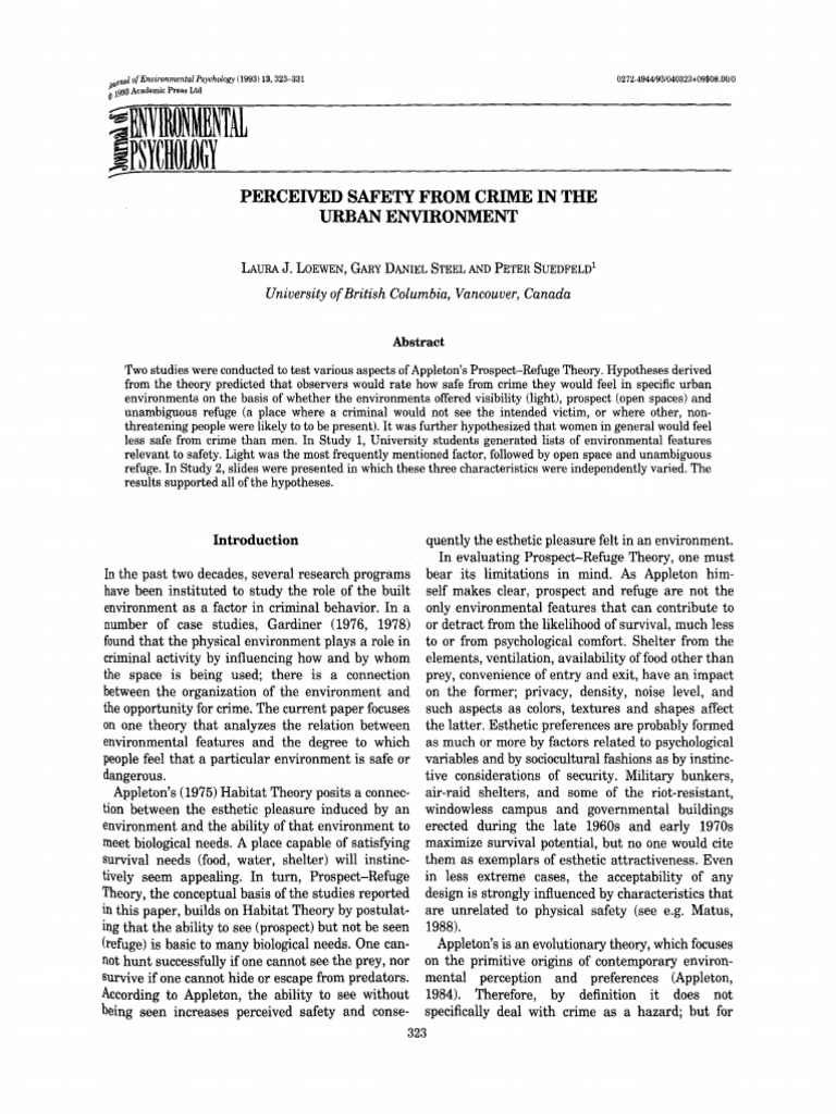 Urban Crime Safety Perception Study | PDF | Crimes | Crime & Violence