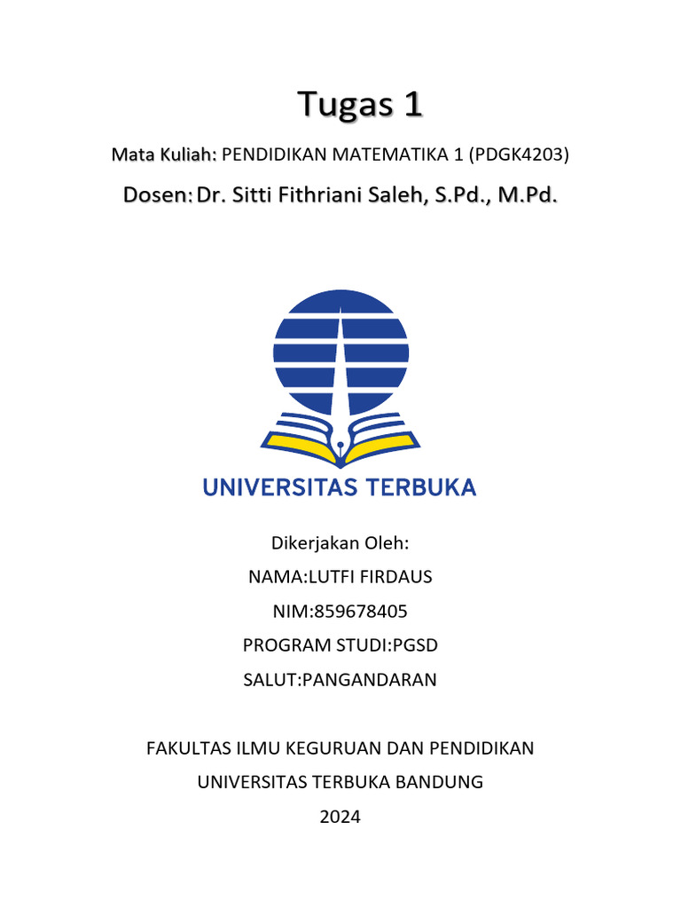 Tugas 1 Matematika | PDF