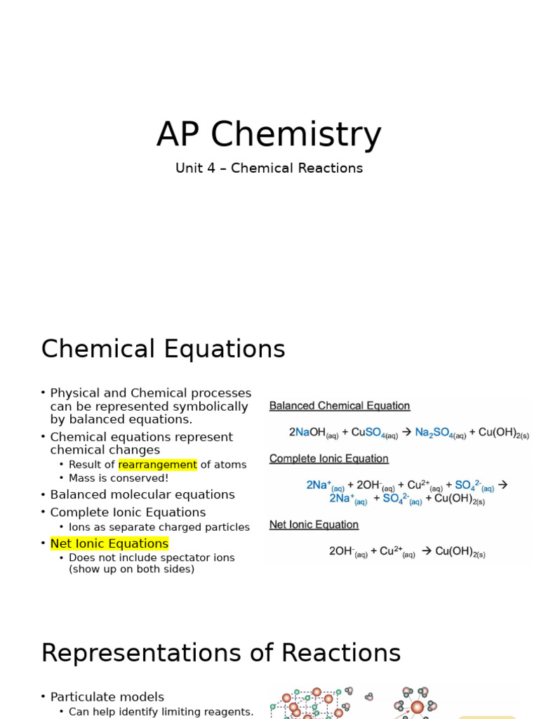 AP Chemistry Unit 4 | PDF | Redox | Acid