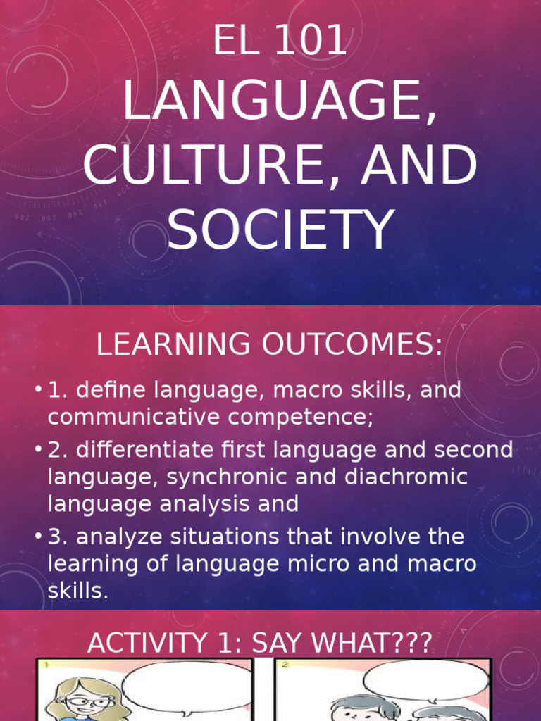 El 101 Reviewer # 2 | PDF | Communication | Human Communication