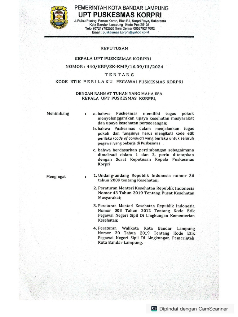 SK Kode Etik | PDF