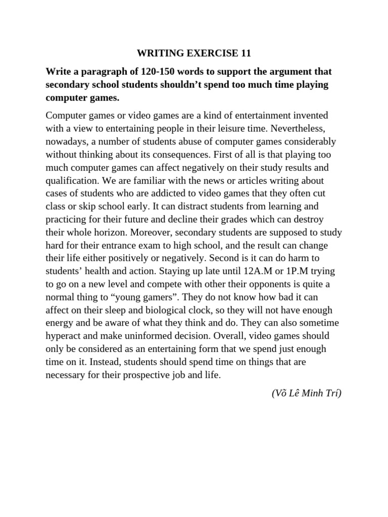 Writing Exercise 11 | PDF