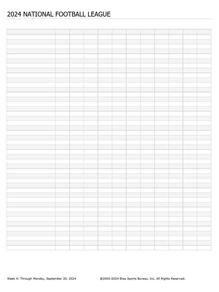 NFL Weekly Stats | PDF | Touchdown | National Football League