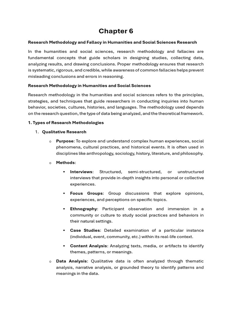Research Methodology and Fallacy in Humanities and Social Sciences ...
