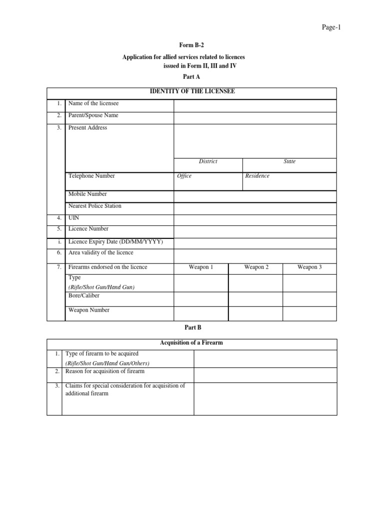 1 - 11 - 1 - Endorsement Form of New Weapon Purchsed | PDF | Firearms ...