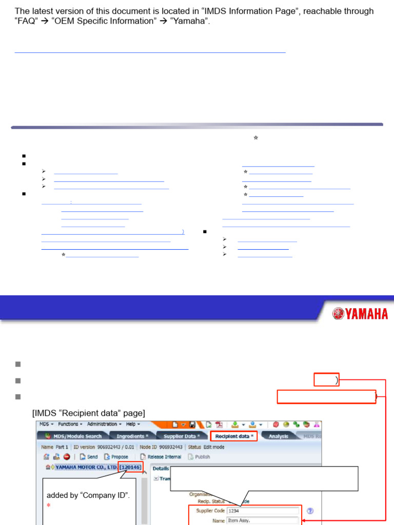 New IMDS Guideline For Costumer | PDF | Specification (Technical ...