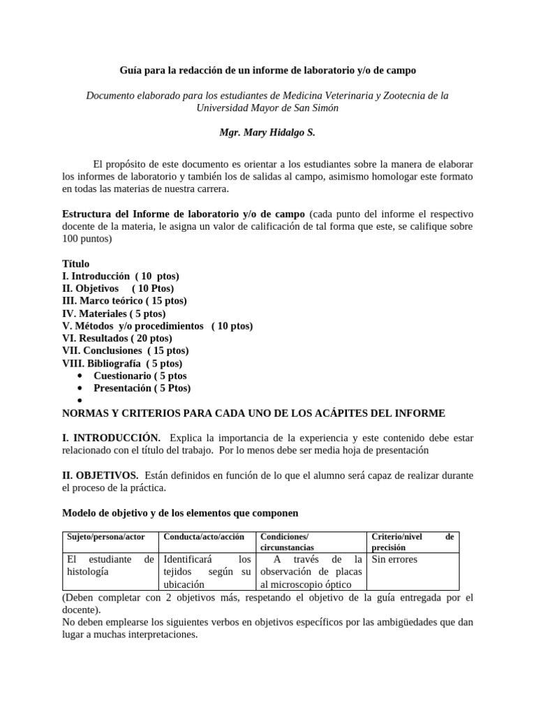 Guia para Presentar Informes | PDF | Laboratorios