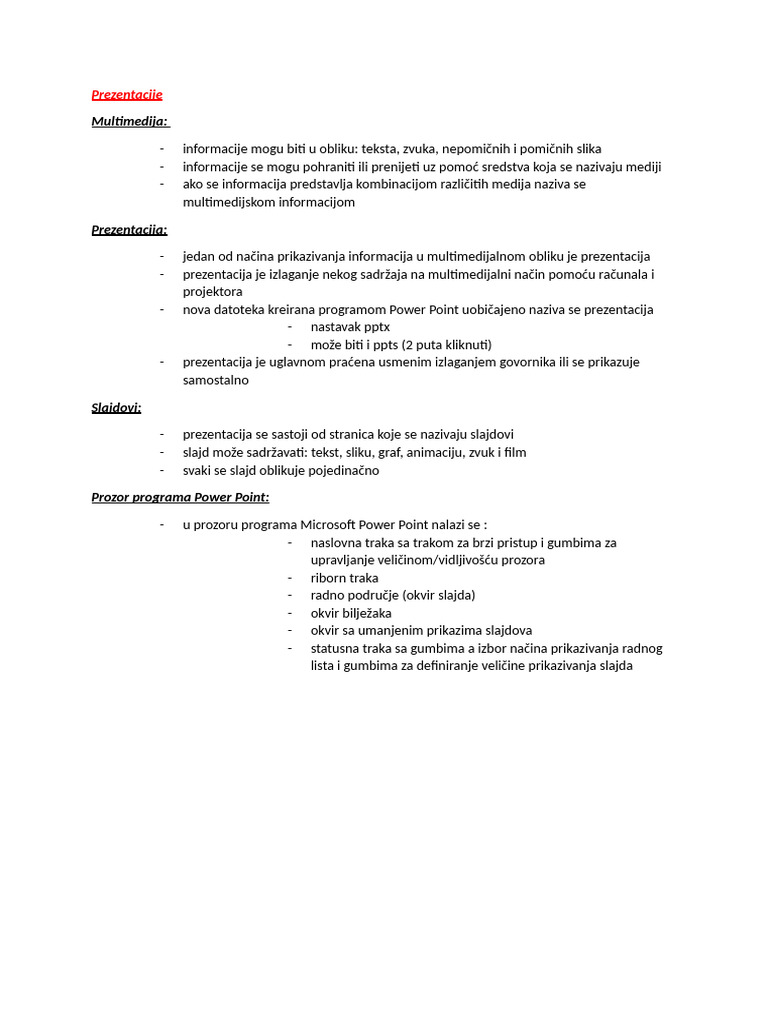 Prezentacije I Baze Podataka | PDF