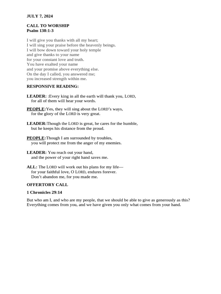 Leaders-Guide Call To Worship | PDF | Language Arts & Discipline ...