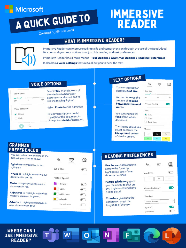 Immersive Reader Features Guide | PDF | Adjective | Language Mechanics
