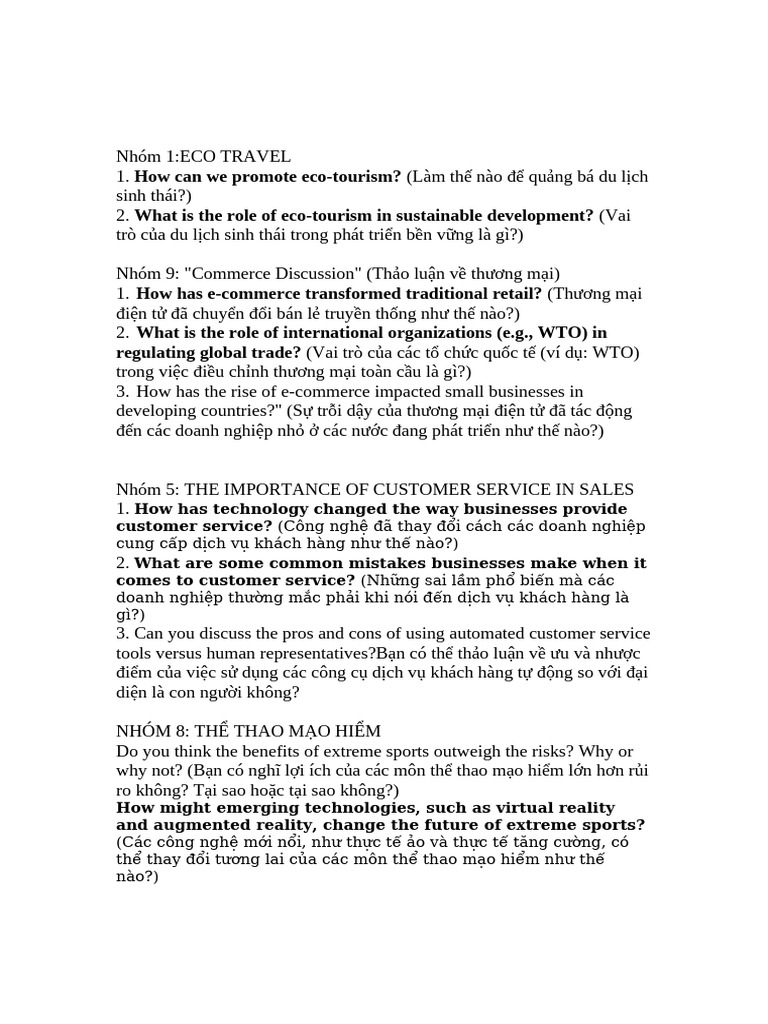 CÂU HỎI TACN1 | PDF